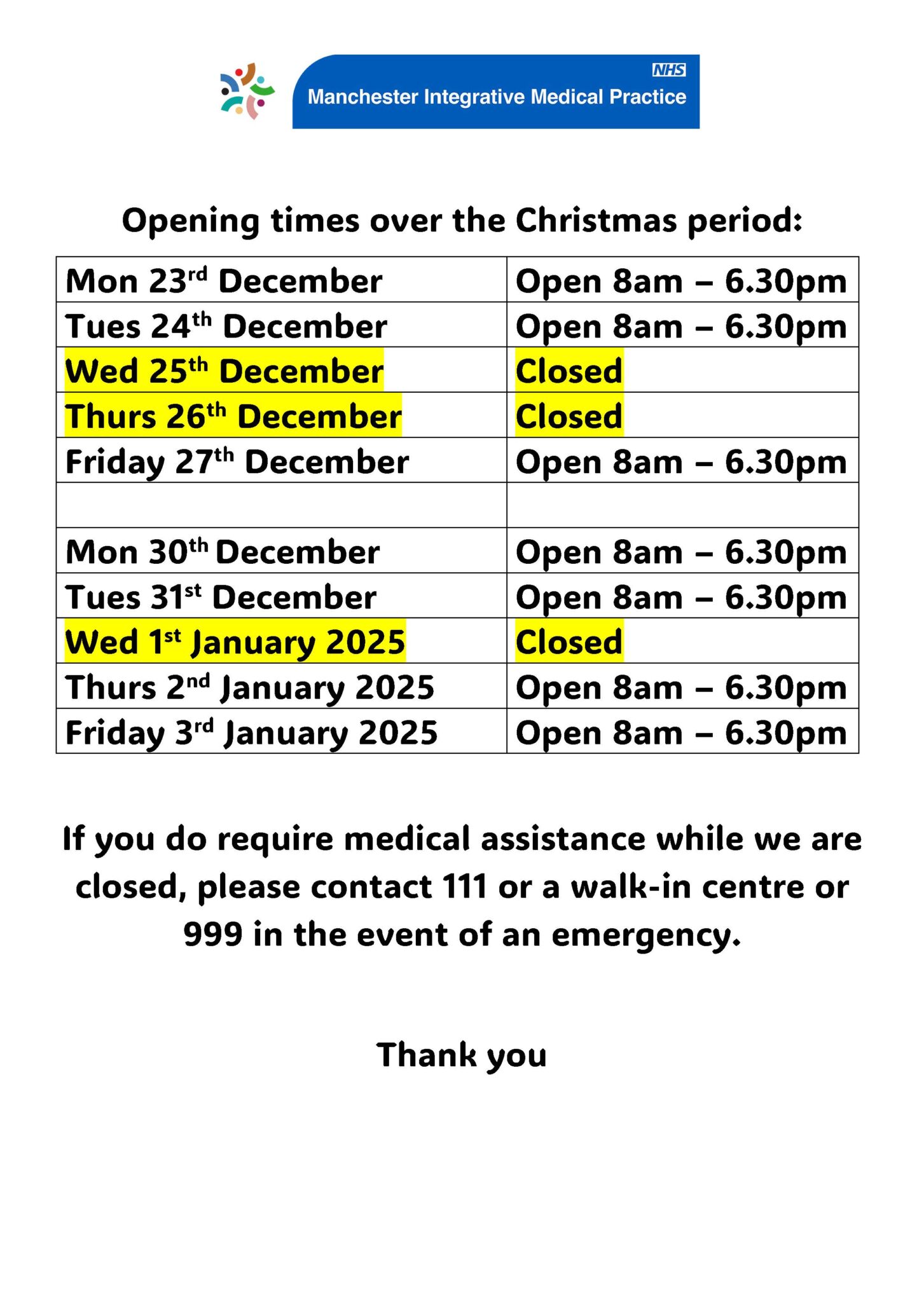 Contact us – Manchester Integrative Medical Practice